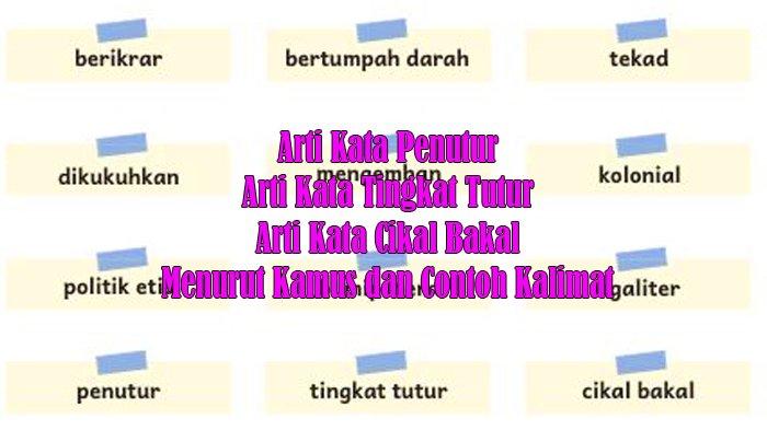 Arti Kata Penutur dan Arti Kata Tingkat Tutur dan Arti Kata Cikal Bakal ...