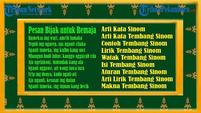 Arti Kata Sinom dan Contoh Tembang Sinom serta Lirik Tembang Sinom dan ...