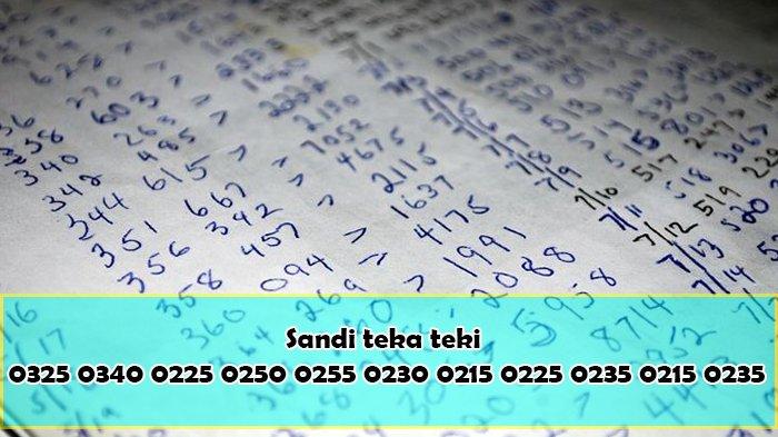 Sandi teka-teki , 0325 0340 0225 0250 0255 0230 0215 0225 0235 0215 ...