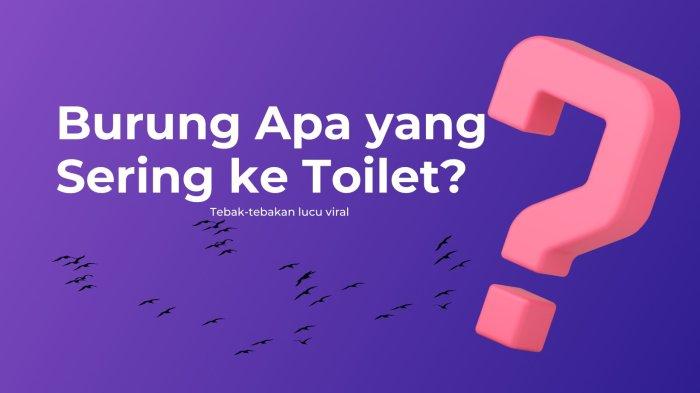 Burung Apa yang Sering ke Toilet, Jawaban Tebak-tebakan Lucu atau TTS ...