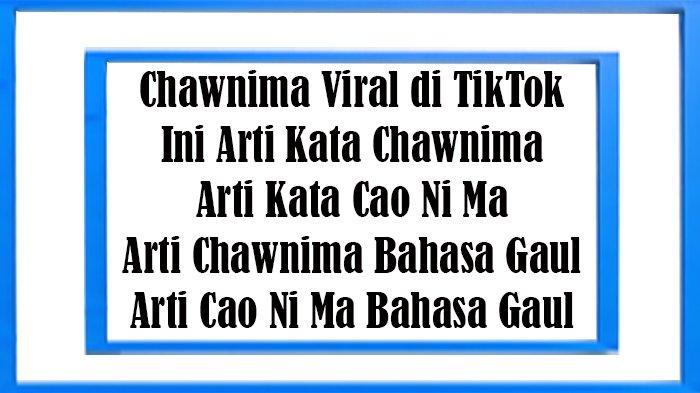 Chawnima Viral di TikTok, Ini Arti Kata Chawnima atau Arti Kata Cao Ni ...