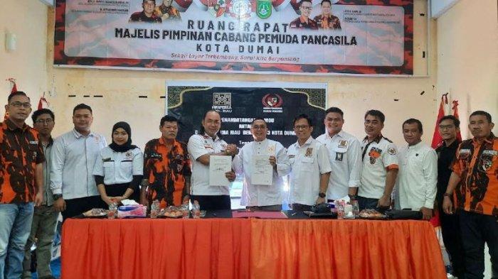 DPD Himperra Riau, Teken MoU Dengan BP3 MPC PP Kota Dumai - Tribunpekanbaru.com
