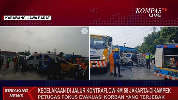 Detik-detik Kecelakaan Maut KM 58 Tol Cikampek, Grandmax Sempat Oleng - Tribunpekanbaru.com