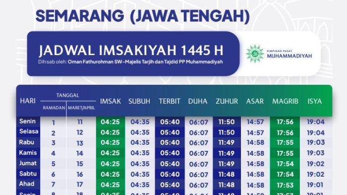 Download Jadwal Imsakiyah Kota Semarang PDF Tahun 2024 atau 1445 H - Tribunpekanbaru.com