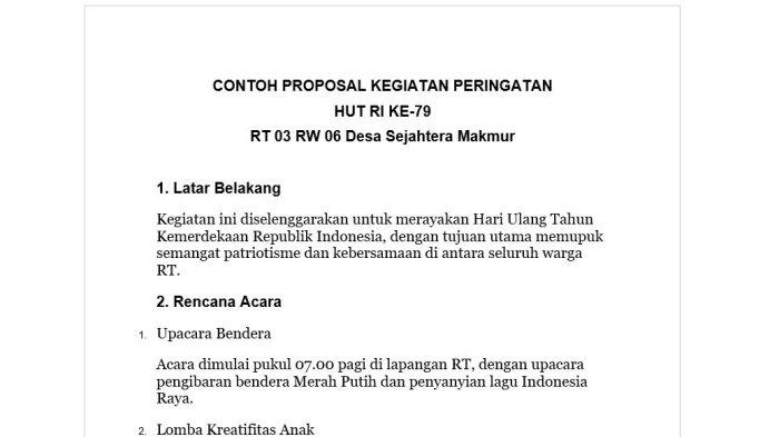 Download Proposal 17 Agustus Tingkat RT Dilengkapi Contoh Rundown Acara ...