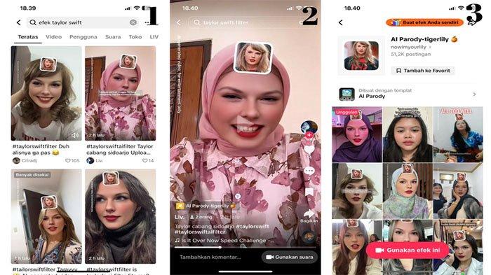 VIRAL TIKTOK, Cara Pakai Filter Wajah Taylor Swift di Tiktok ...