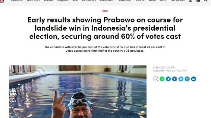 Hitung Cepat Unggul Jauh Dari Pesaing, Keunggulan Capres-Cawapres Prabowo-Gibran Disorot Media ...