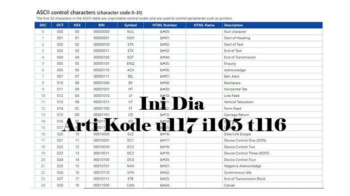 Ini dia Arti Kode u117 i105 t116 Kombinasi Bilangan ASCII ...