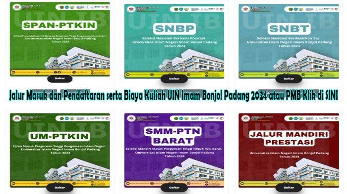 Jalur Masuk dan Pendaftaran serta Biaya Kuliah UIN Imam Bonjol Padang 2024 atau PMB Klik di SINI ...