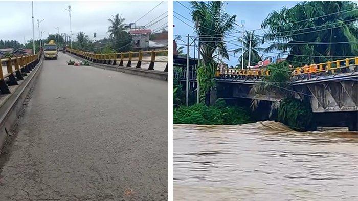 Viral Jembatan Ujung Batu di Kabupaten Rohul Roboh Diterjang Banjir ...
