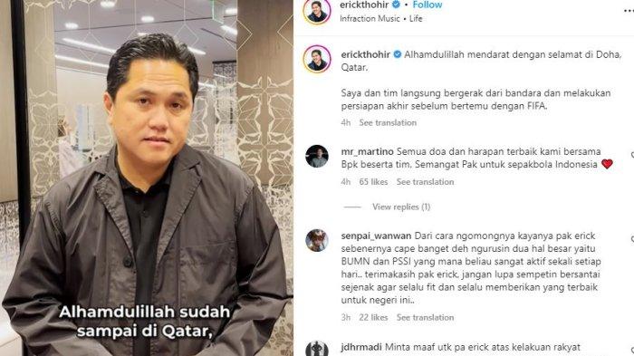 Kata Ketua Umum PSSI Erick Thohir Saat Tiba di Doha Qatar Bertemu FIFA ... Kata Ketua Umum PSSI Erick Thohir Saat Tiba di Doha Qatar Bertemu FIFA ...