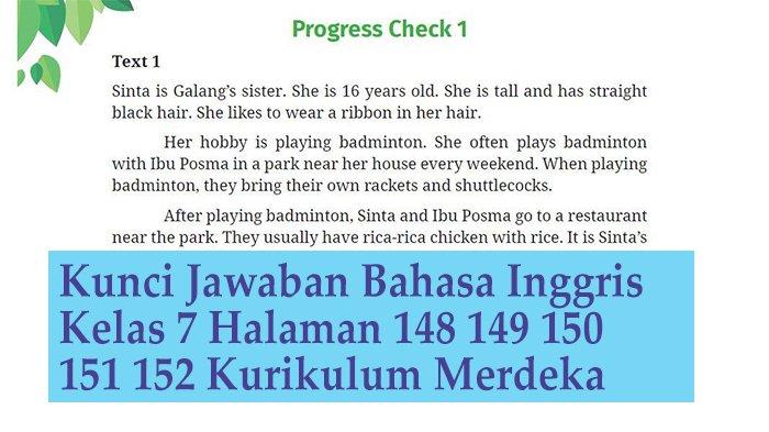 Kunci Jawaban Bahasa Inggris Kelas 7 Halaman 148 149 150 151 152 Kurikulum Merdeka ...