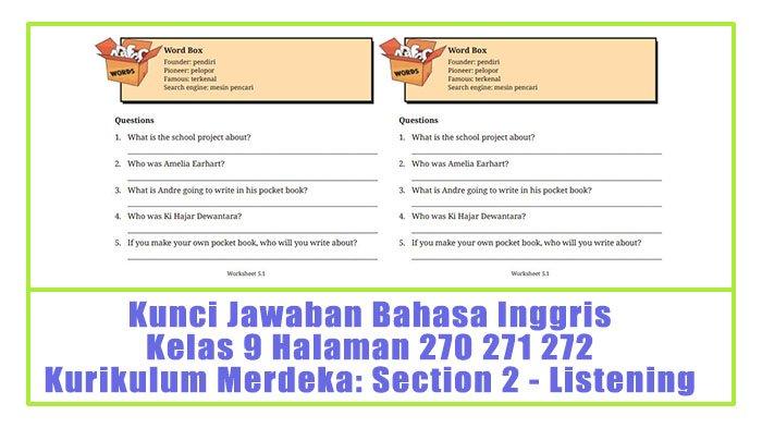 Kunci Jawaban Bahasa Inggris Kelas 9 Halaman 270 271 272 Kurikulum Merdeka: Section 2 ...