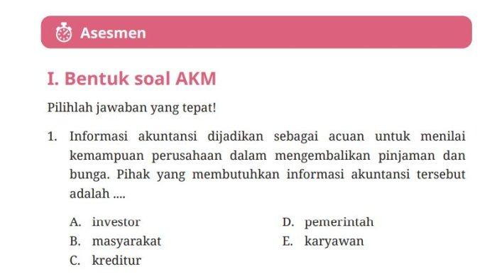 Kunci Jawaban Ekonomi Kelas 12 Halaman 185 Soal Asesmen Bab 4 Akuntansi Kurikulum Merdeka ...