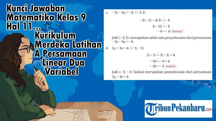 Kunci Jawaban Matematika Kelas 9 Hal 11 Kurikulum Merdeka Latihan A Persamaan Linear Dua ...