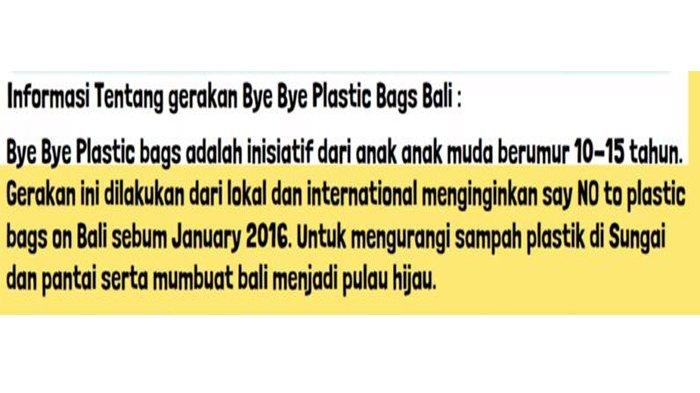 Kunci Jawaban PAI Aktivitas 2 Kelas 8 Halaman 6 Gerakan Bye Bye Plastic Bags Bali Kurikulum ...