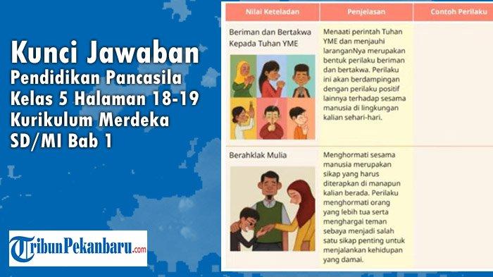 Kunci Jawaban Pendidikan Pancasila Kelas 5 Halaman 18-19 Kurikulum Merdeka SD/MI Bab 1 ...