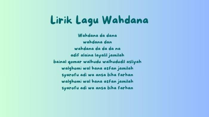 Lirik Lagu Wahdana Dana, Lagu Sholawat Viral di Media Sosial - Tribunpekanbaru.com