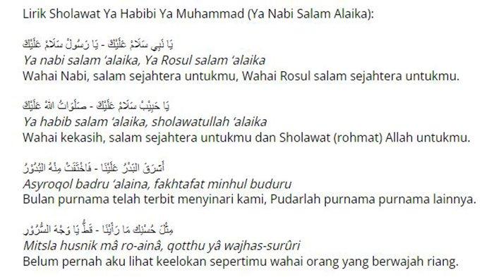 Lirik Sholawat Ya Habibi Ya Muhammad Ya Arusal Khofiqoini dalam Tulisan Arab Latin Beserta ...