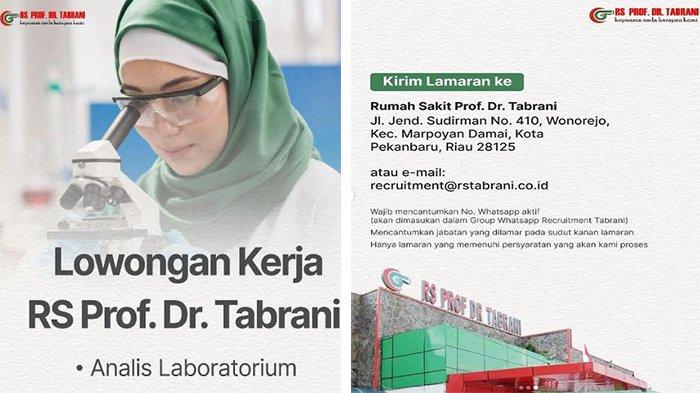 Lowongan Kerja di Pekanbaru Posisi Analis Laboratorium di RS Prof Dr ...