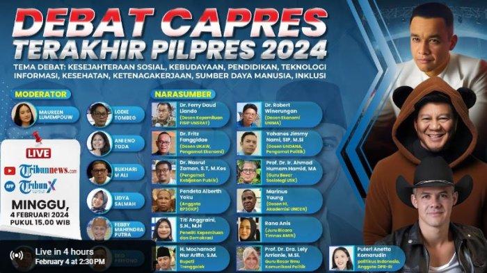 Link Live Streaming Debat Terakhir Pilpres 2024, Ada Tambahan Waktu di Segmen Terakhir ...