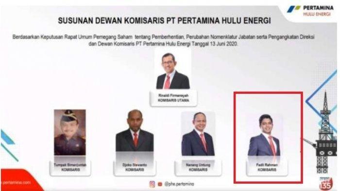 Masih Berusia 33 Tahun, Ini Profil Fadli Rahman, Komisaris PT Pertamina ...