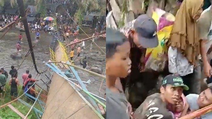 DETIK-DETIK Jembatan Gantung Wisata di Lubuklinggau Putus: Puluhan Orang Tercebur ke Sungai ...