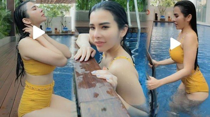 Maria Vania Pakai Bikini Mandi di Kolam Renang, Netizen: Pemandangan Indah, Pelampungnya Warna ...