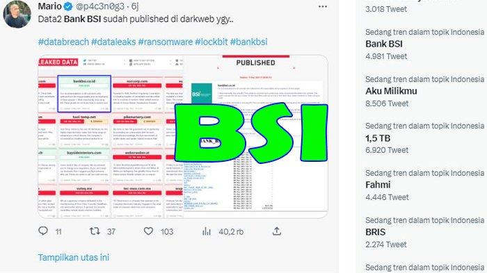 Trending di Twitter : Apakah BSI Sudah Normal Hari Ini? BSI: Data ...