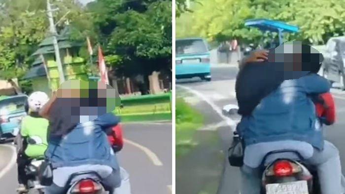 VIDEO: Viral Pasangan Sejoli Naik Motor Sambil Ciuman, Jalanan Serasa Milik Berdua ...