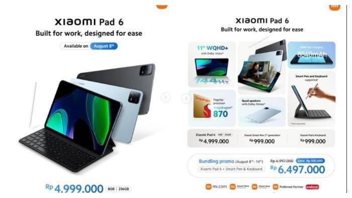 Spesifikasi dan Harga Xiaomi Pad 6 yang Rilis di Indonesia 8 Agustus 2023 Besok ...