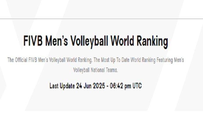 RANKING FIVB Voli Putra Usai AVC Nations Cup 2025, Berapa Posisi Timnas Indonesia Sekarang ...