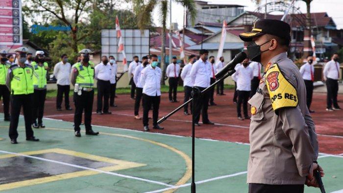 Kapolres Melawi Beri Semangat Personel Saat Pimpin Apel Pagi Jam Pimpinan - Tribunpontianak.co.id