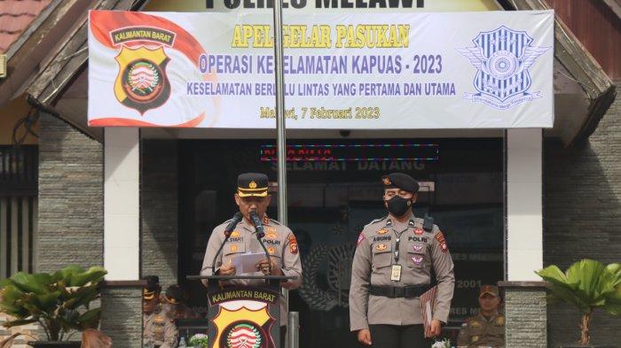 Kapolres Melawi Pimpin Apel Gelar Pasukan Operasi Keselamatan Kapuas 2023 - Tribunpontianak.co.id