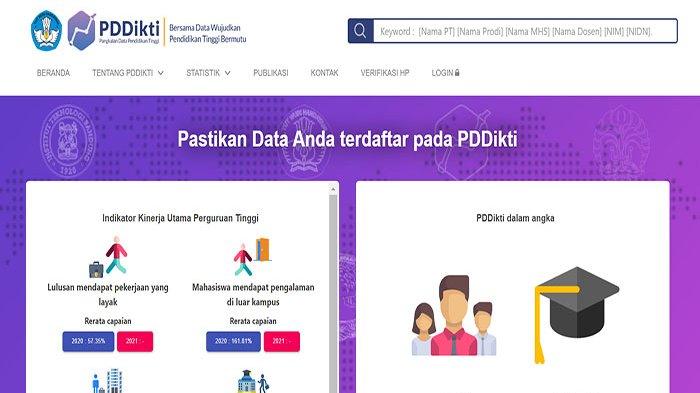 Petunjuk Cara Cek Data Mahasiswa Pada PDDIKTI, Login pddikti.kemdikbud.go.id - Tribunpontianak.co.id