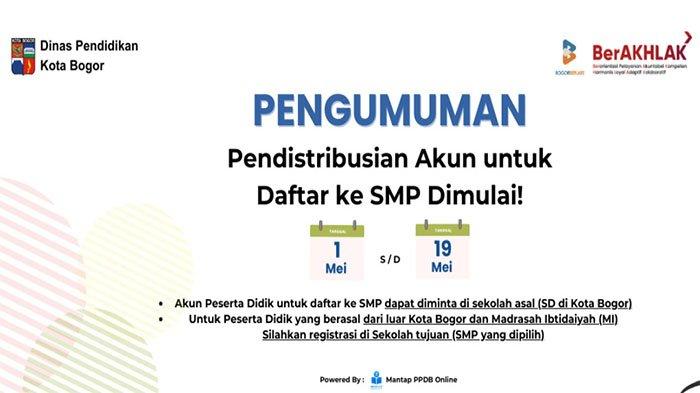 JADWAL & Cara Daftar PPDB Online Masuk SMP Kota Bogor Tahun 2024 Login ... JADWAL & Cara Daftar PPDB Online Masuk SMP Kota Bogor Tahun 2024 Login ...
