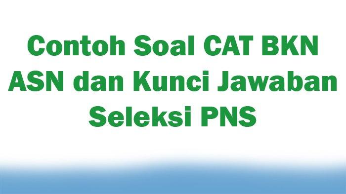Contoh Soal CAT BKN ASN dan Kunci Jawaban Seleksi Pengawai Negeri PNS ...