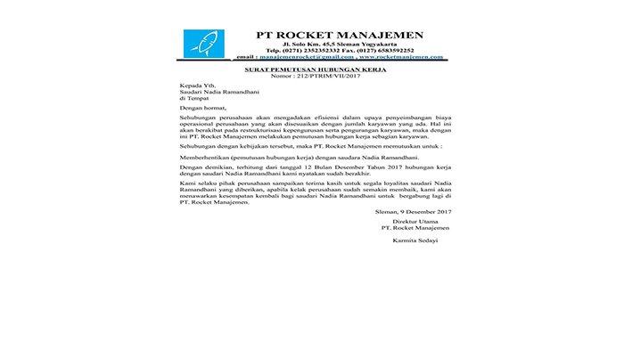 Contoh Surat Pemutusan Hubungan Kerja PHK dari Perusahaan untuk ...