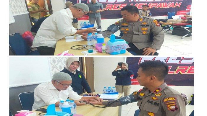 Kapolres dan Wakapolres Mempawah Antusias Ikut Donor Darah Peringatan Hari Bhayangkara ke-77 ...