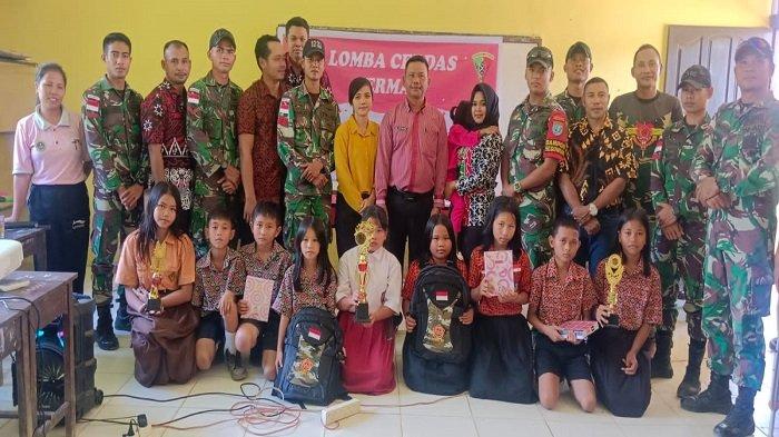 Satgas Pamtas Yonif 645/Gty Gelar Cerdas Cermat Tingkat SD di Perbatasan Indonesia-Malaysia ...