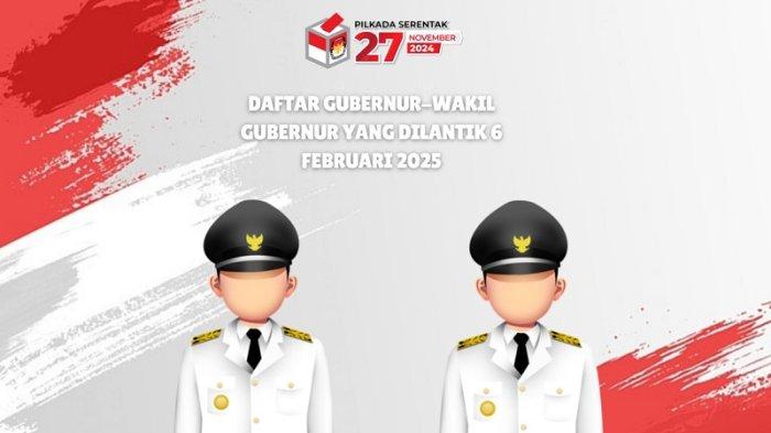 Daftar Gubernur-Wakil Gubernur Terpilih Hasil Pilkada 2024 yang Dilantik Prabowo 6 Februari 2025 ...