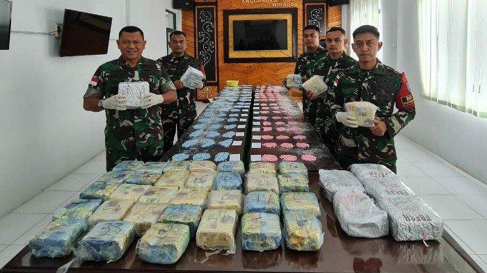 Satgas Yonkav 12/BC Gagalkan Penyeludupan Dua Karung Narkoba di Perbatasan Temajuk Sambas ...