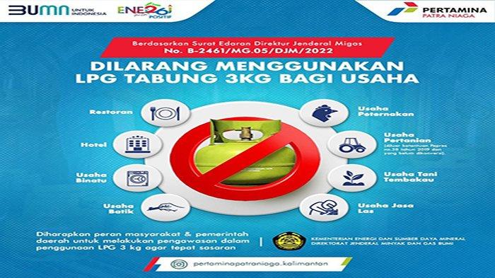 Daftar Konsumen yang Dilarang Dalam Penggunaan LPG 3 Kg - Tribunpontianak.co.id