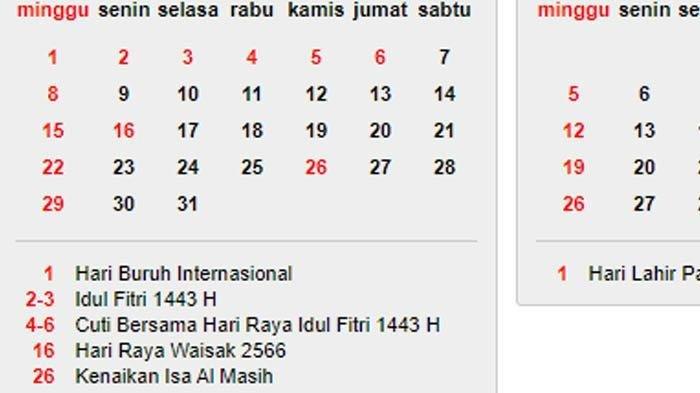 Kalender 2024 Daftar Weton Jawa, Tanggal Libur Nasional dan Tanggal Merah Bulan Mei! - Halaman 3 ...