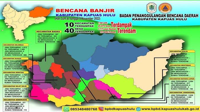 10 Kecamatan dan 40 Desa di Kapuas Hulu Terdampak Banjir ...