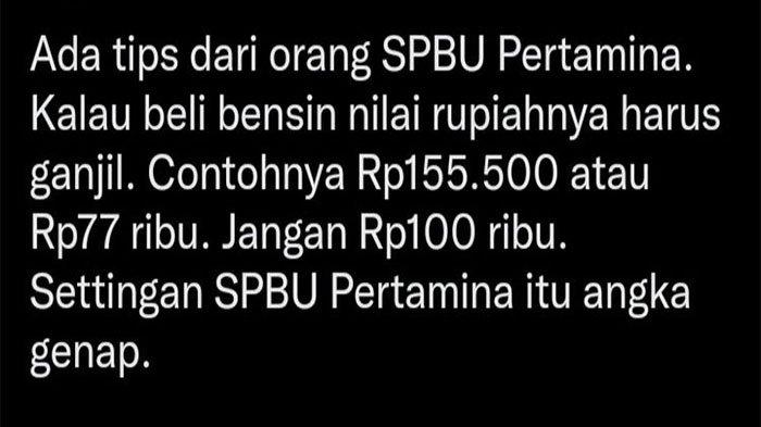 Isi BBM di SPBU Nilai Rupiah Harus Ganjil Viral Twitter, Apa Kata ...