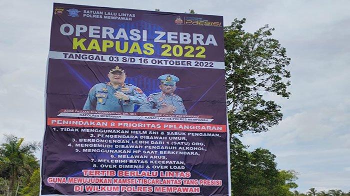 Jelang Operasi Zebra Kapuas 3 Oktober 2022 Besok, Satlantas Polres Mempawah Pasang Spanduk ...