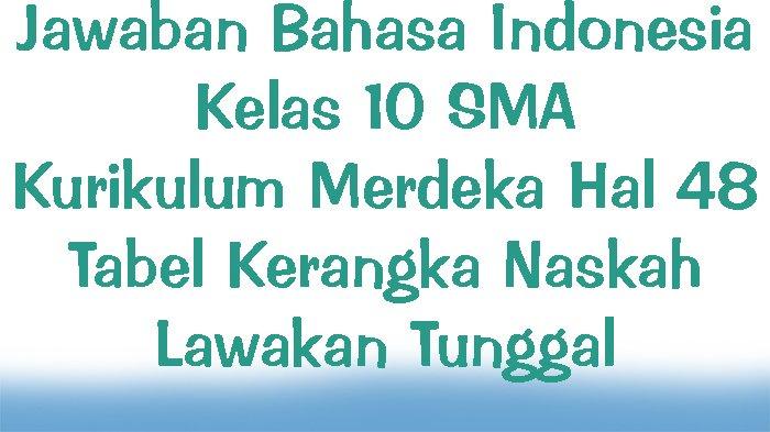 Jawaban Bahasa Indonesia Kelas 10 SMA Kurikulum Merdeka Hal 48 Tabel ...