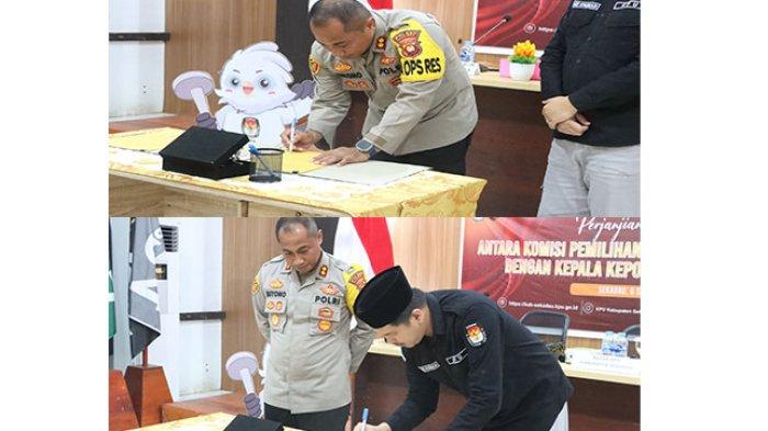 Wujudkan Pemilu Damai, KPU Sekadau dan Polres Sekadau Tanda Tangani Perjanjian Kerja Sama ...