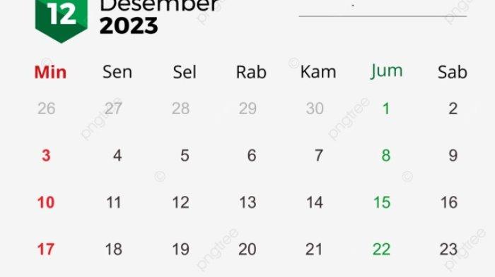 Kalender 2023 Jadwal Libur Sekolah Beberapa Provinsi Bulan Desember ...